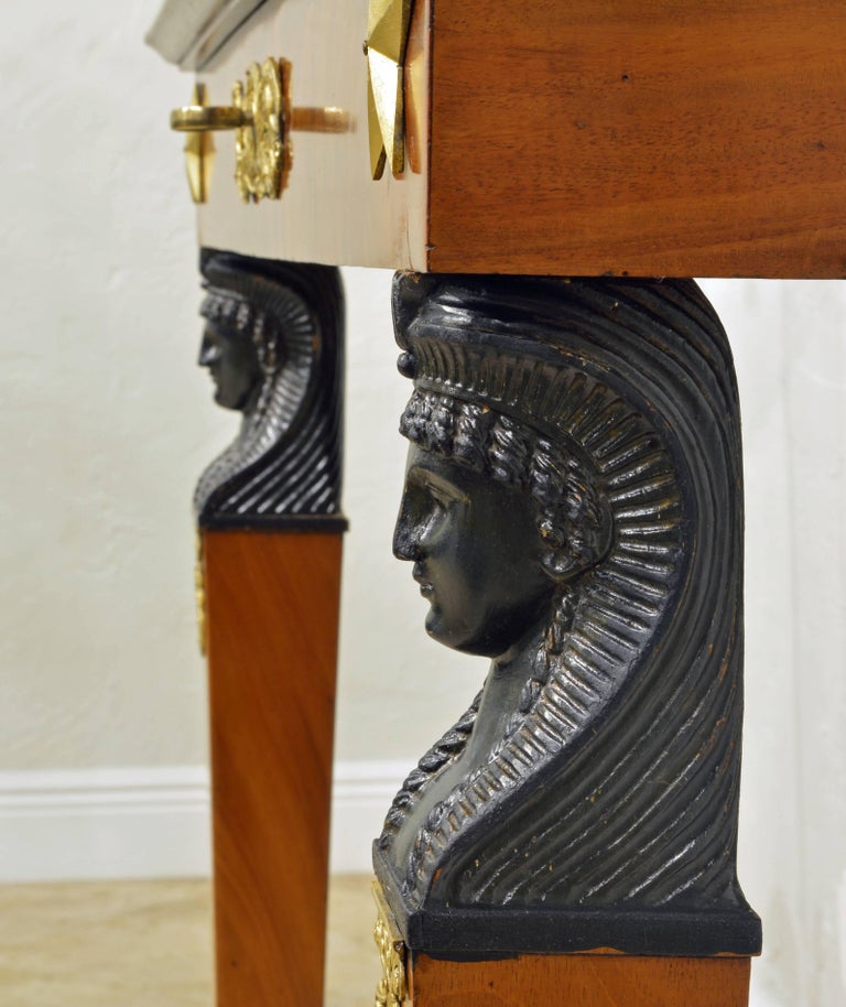 19th Century French Empire Style Egyptian Themed Mahogany Vitrine ...