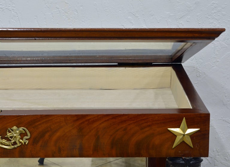 19th Century French Empire Style Egyptian Themed Mahogany Vitrine ...