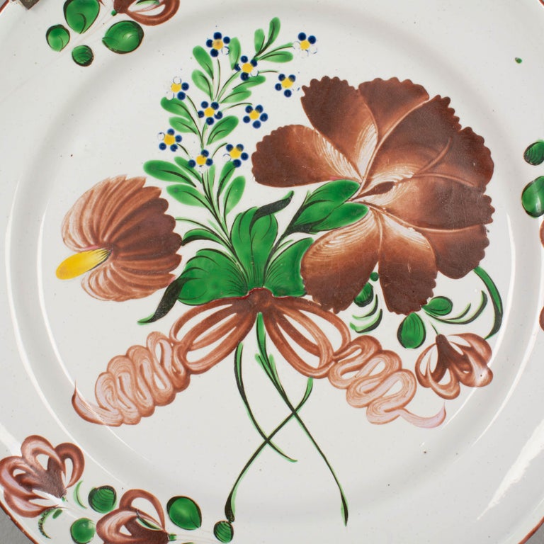 19th Century French Faience Decorative Plate For Sale at 1stDibs