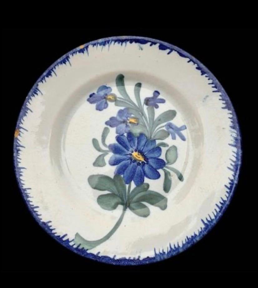 19th Century French Faience Plates, Set of Six at 1stDibs
