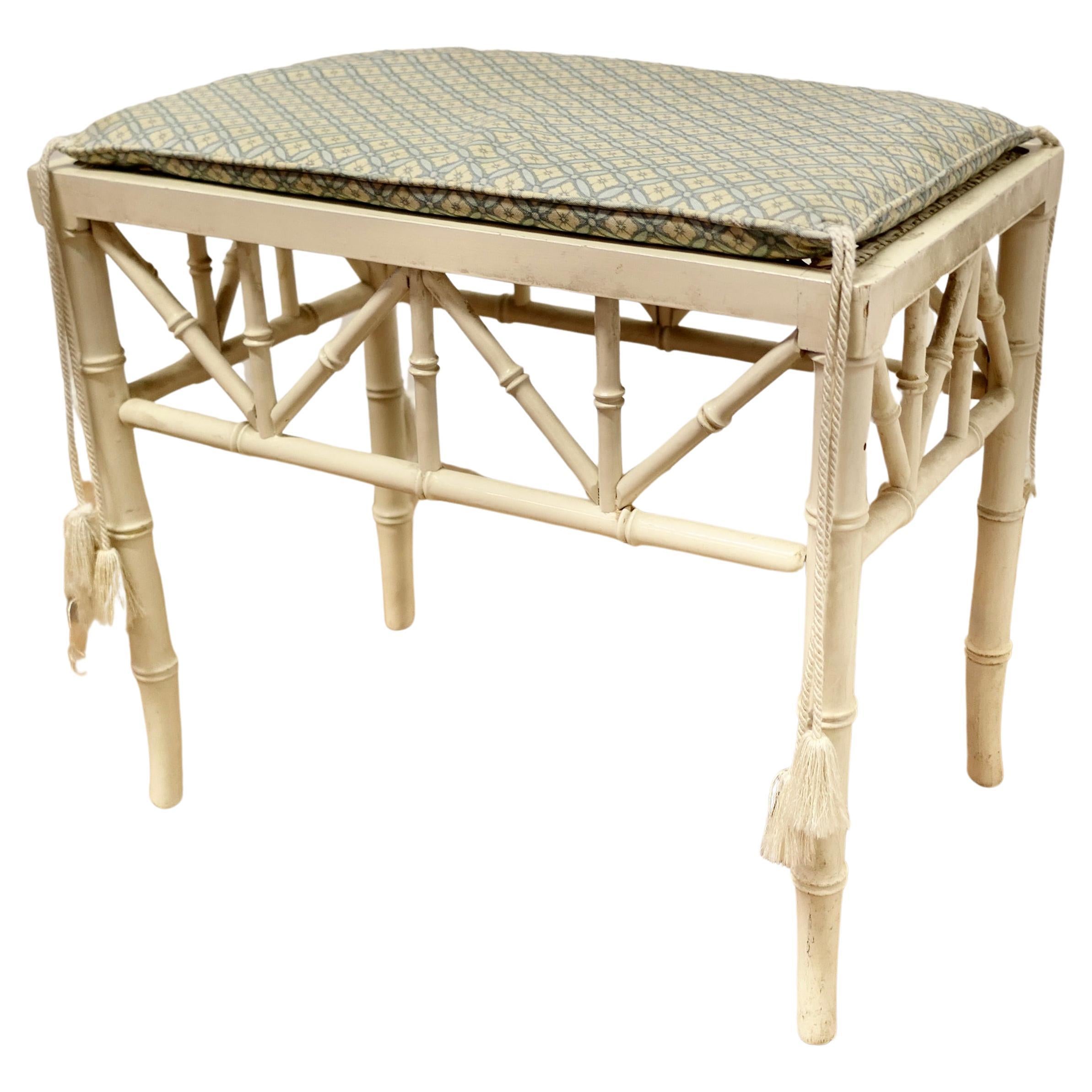 19th Century French Faux Bamboo Frame Stool or Luggage Rack with Flat ...