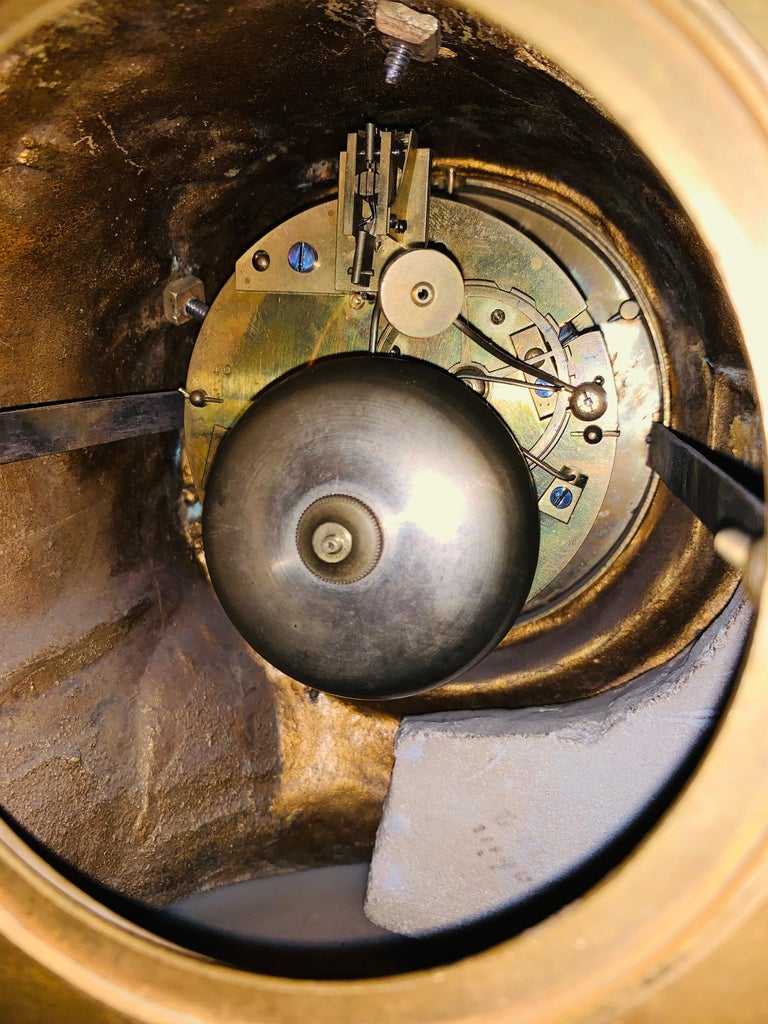 19th Century French Fire Gilded Mantel Clock by Japy Freres For Sale at ...