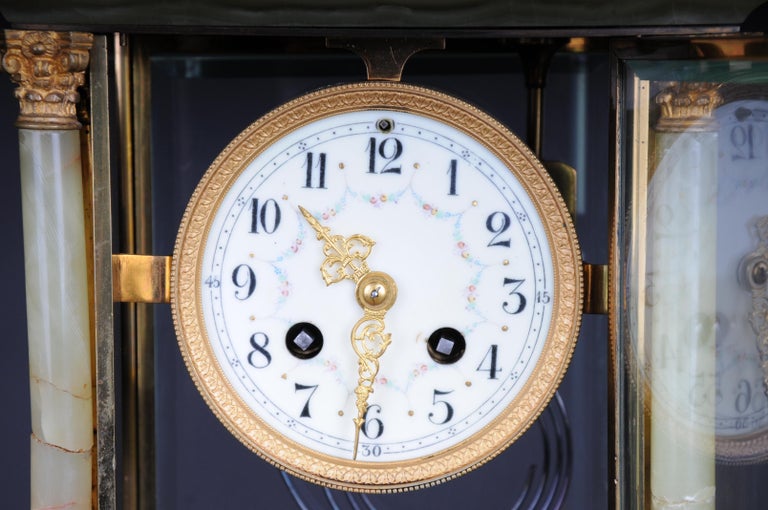 19th Century French Fireplace Clock Onyx 1889 L.Marti et Cie Napoleon ...