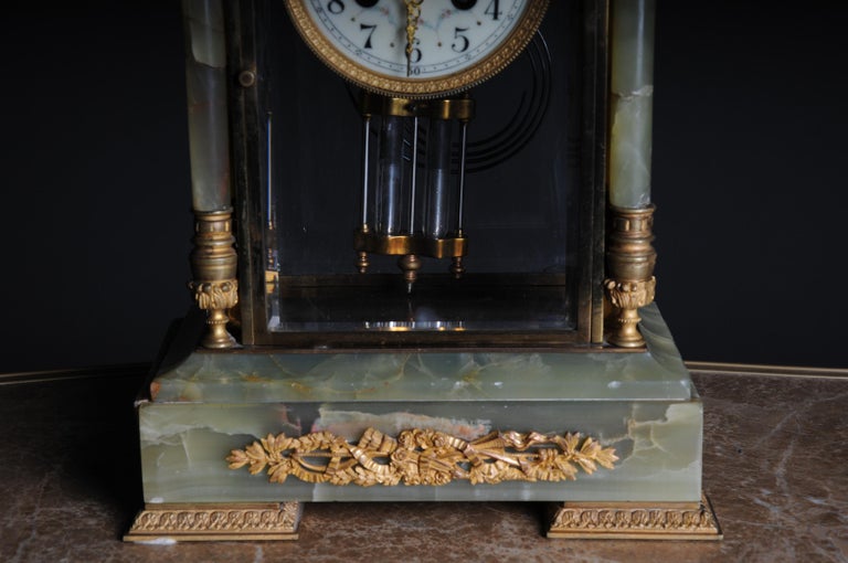 19th Century French Fireplace Clock Onyx 1889 L.Marti et Cie Napoleon ...
