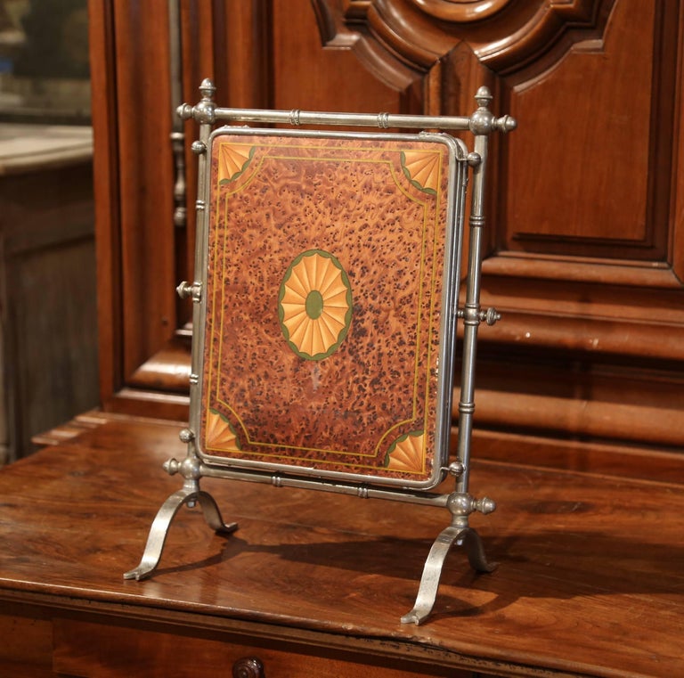 19th Century French Freestanding Folding Triptych Mirror with Beveled ...