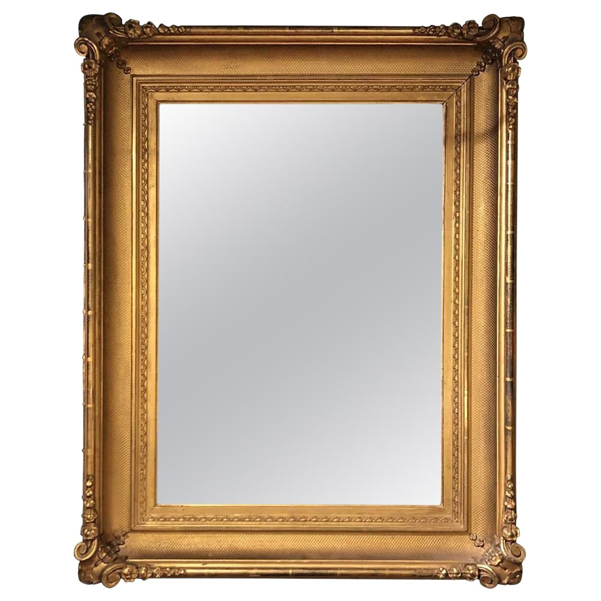 Rectangular Gold Gilded Mirror at 1stdibs