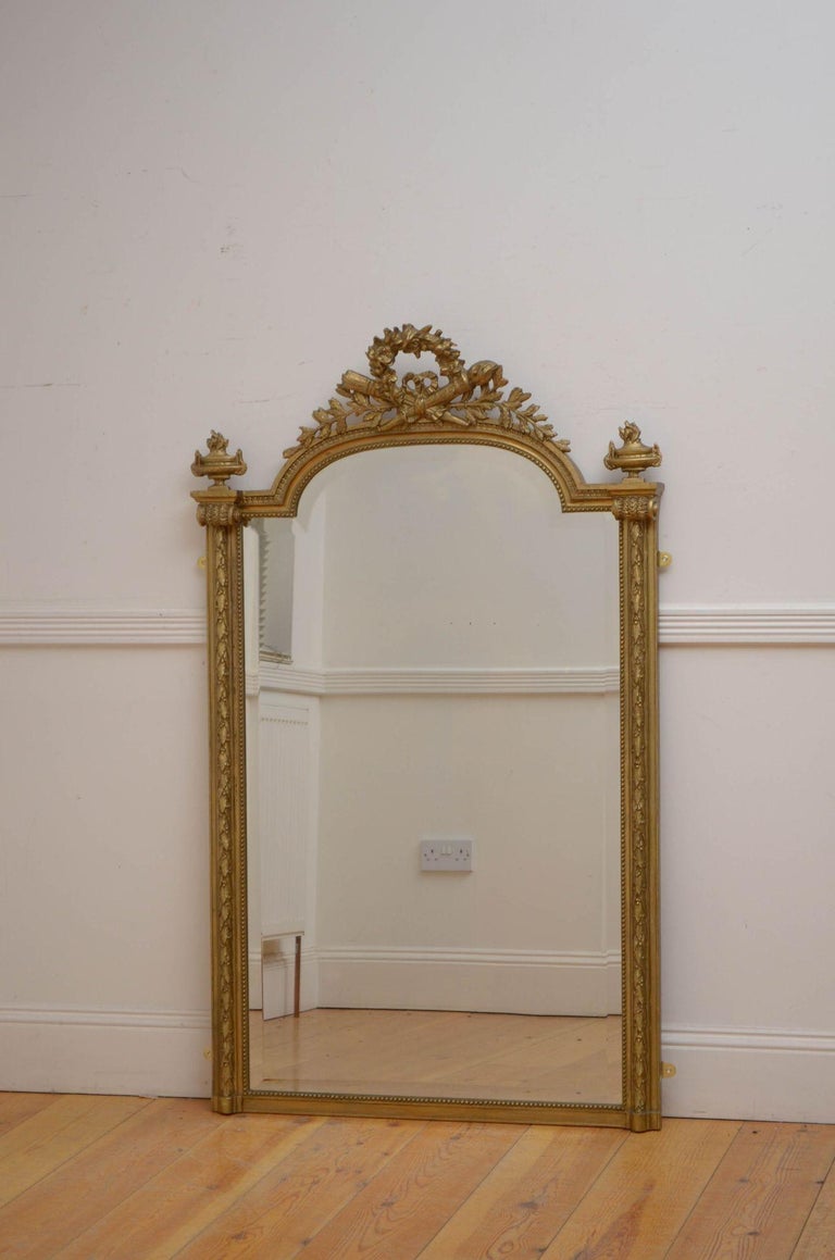 19th Century French Gilded Pier Mirror For Sale at 1stDibs