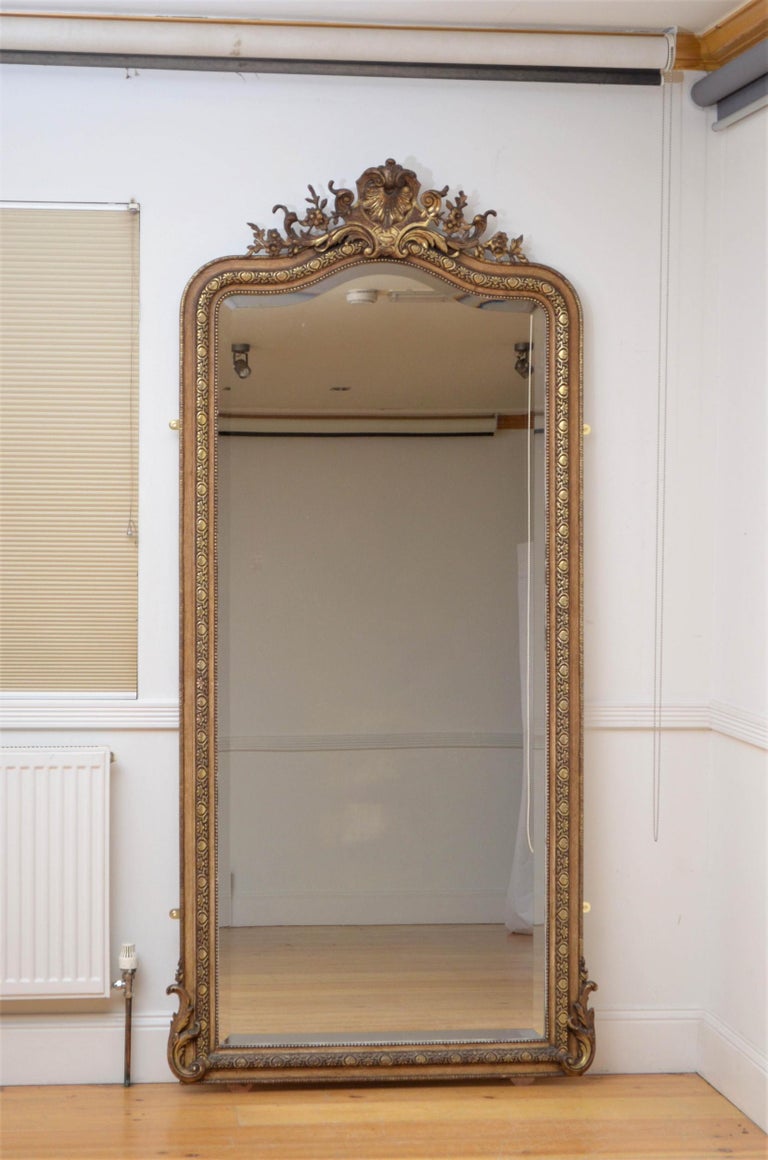 19th Century French Gilded Wall Mirror or a Leaner For Sale at 1stDibs