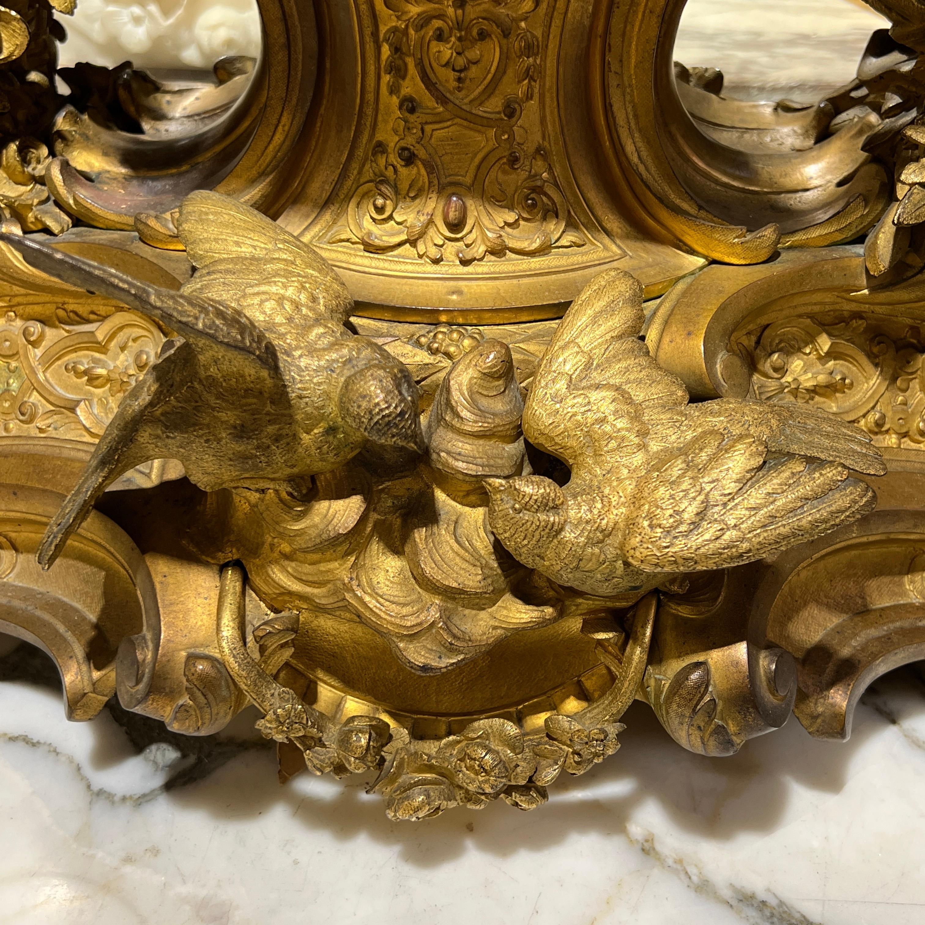 19th Century French Gilt Bronze Mantel Clock in Louis XVI Rococo Style ...