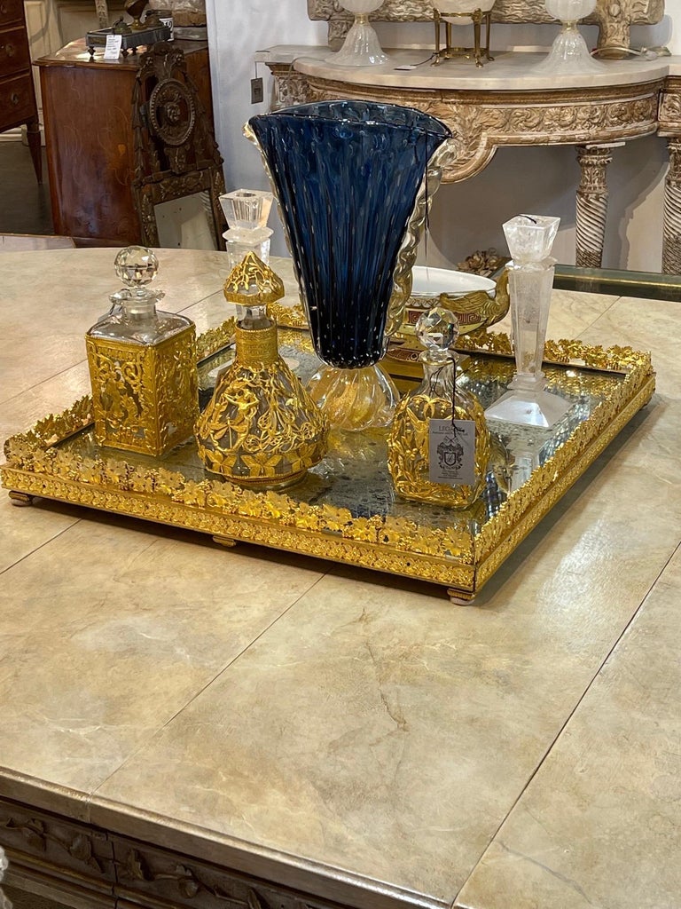 19th Century French Gilt Bronze Plateau with Original Mercury Glass For ...