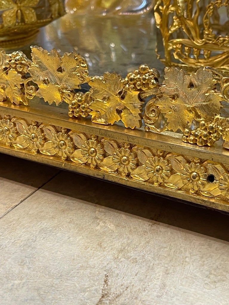 19th Century French Gilt Bronze Plateau with Original Mercury Glass For ...