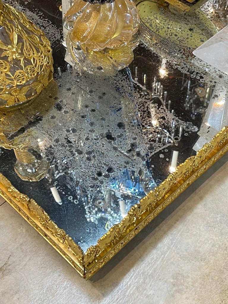 19th Century French Gilt Bronze Plateau with Original Mercury Glass For ...