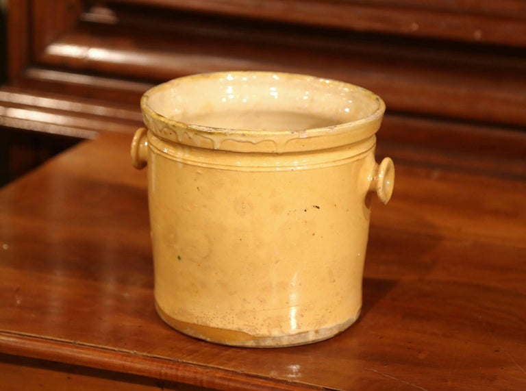 19th Century French Glazed Terracotta Kitchen Utensils Pot at 1stDibs