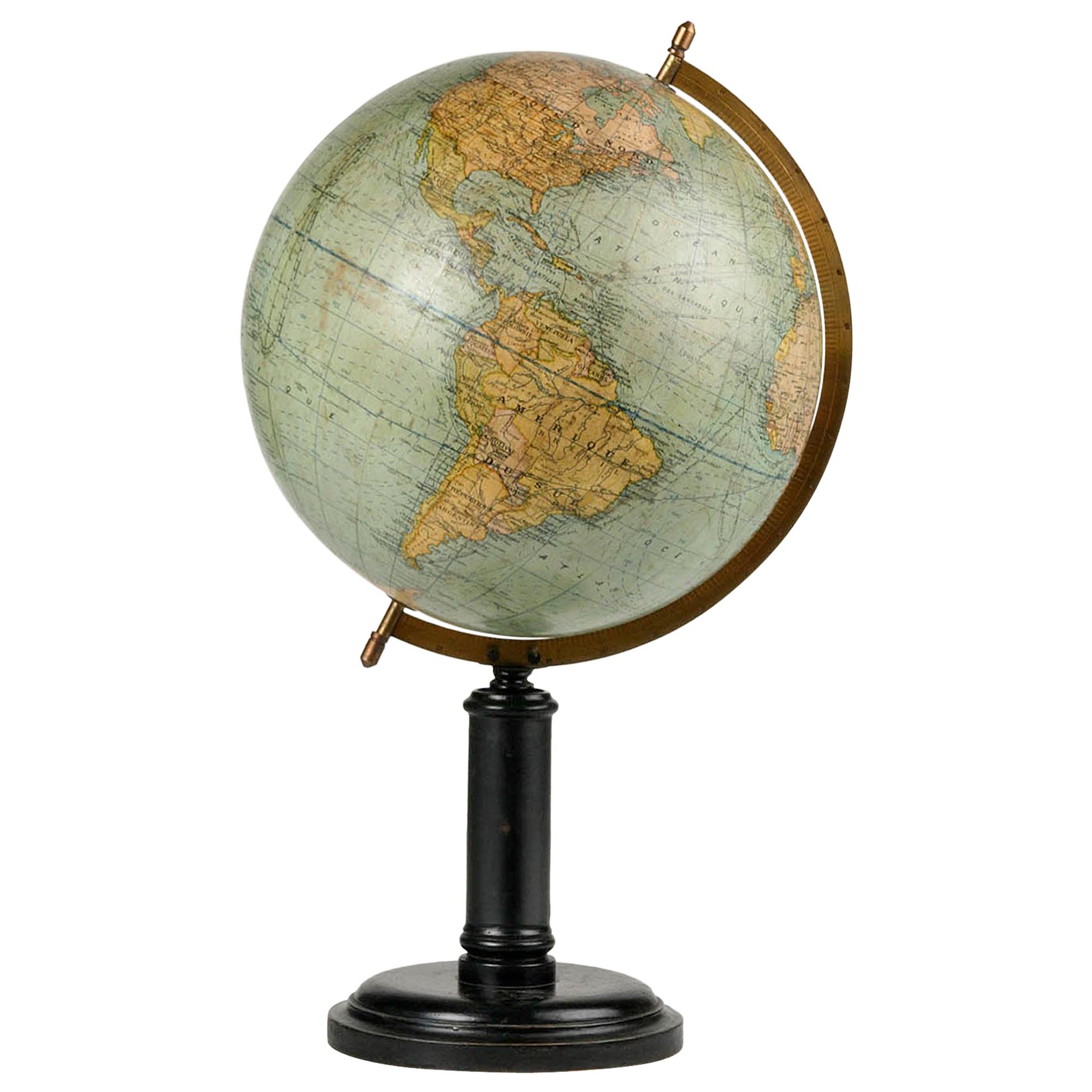 19th Century French Globe on a Walnut Base Signed G. Thomas, Paris at ...