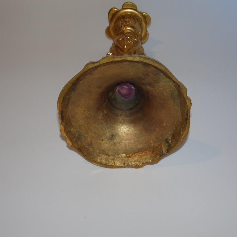 19th Century French Gold Doré Candlestick For Sale at 1stDibs