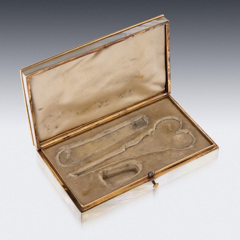 19th Century French Gold Mounted and Mother of Pearl Etui Set, c.1870 ...