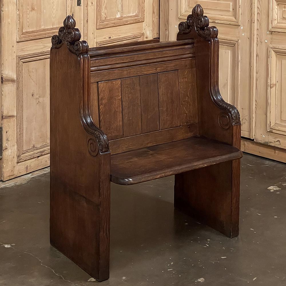 19th Century French Gothic Bench ~ Choir Stall For Sale at 1stDibs