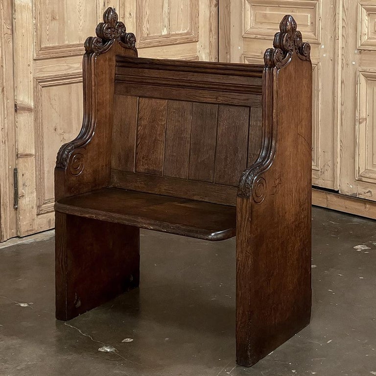 19th Century French Gothic Bench ~ Choir Stall For Sale at 1stDibs