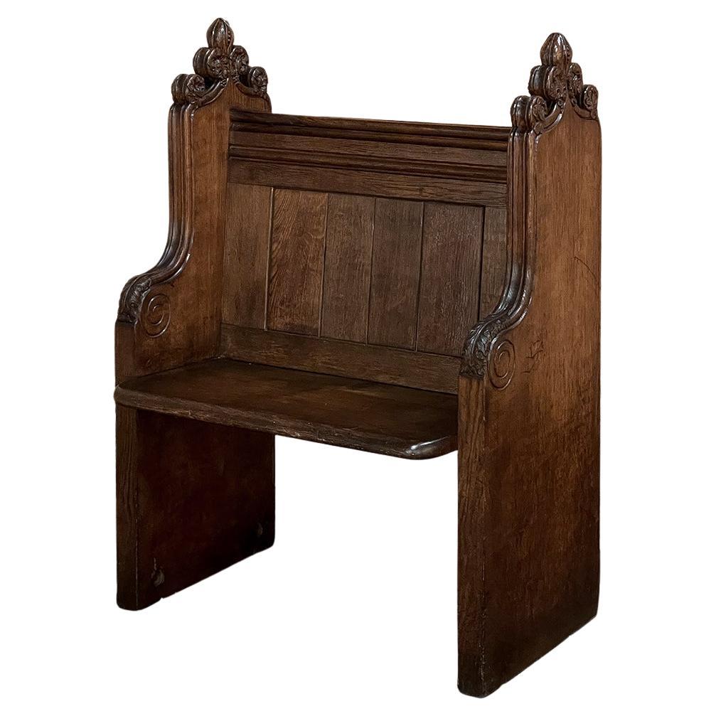 19th Century French Gothic Bench ~ Choir Stall For Sale at 1stDibs