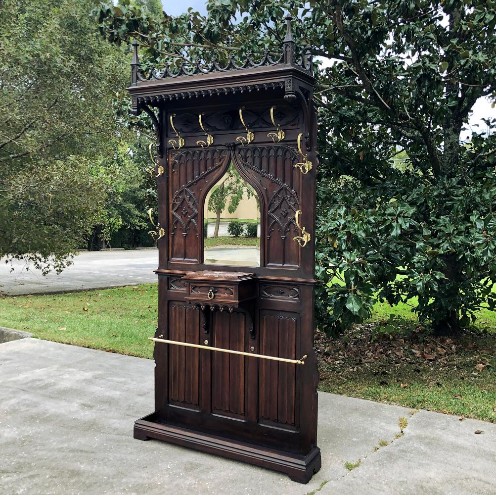 19th Century French Gothic Hall Tree For Sale at 1stDibs