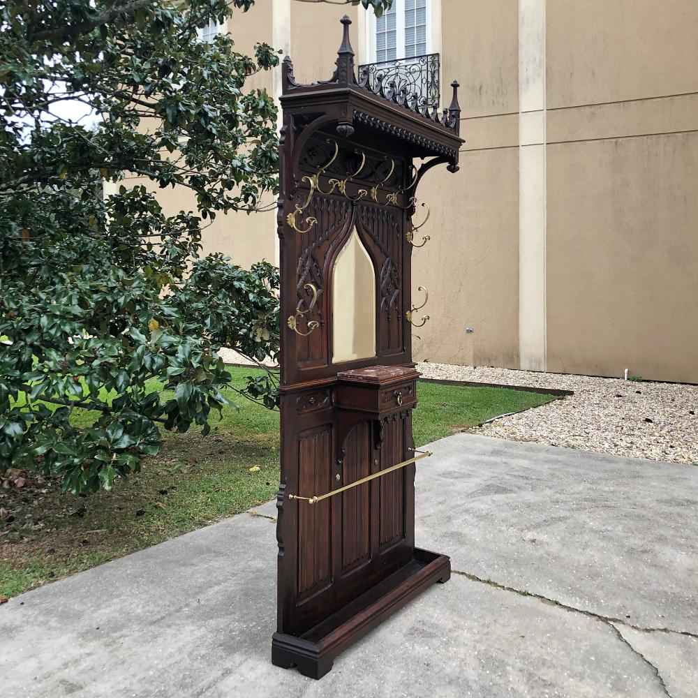 19th Century French Gothic Hall Tree For Sale at 1stDibs