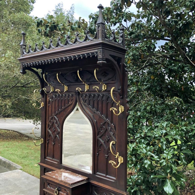 19th Century French Gothic Hall Tree For Sale at 1stDibs