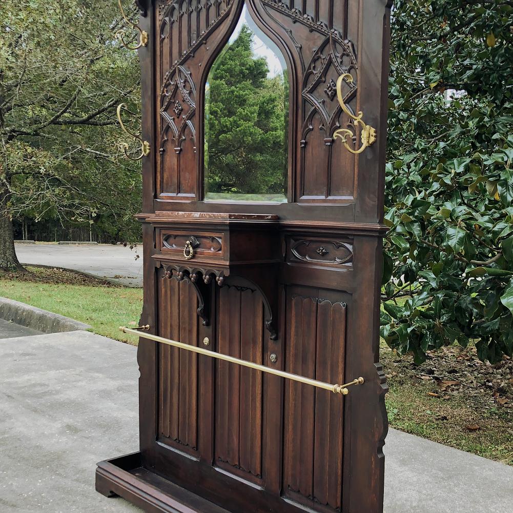 19th Century French Gothic Hall Tree For Sale at 1stDibs