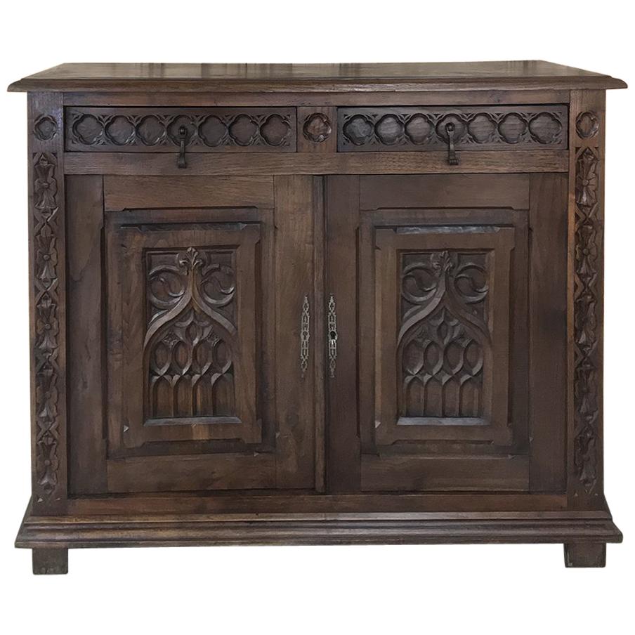 19th Century French Gothic Low Buffet at 1stDibs