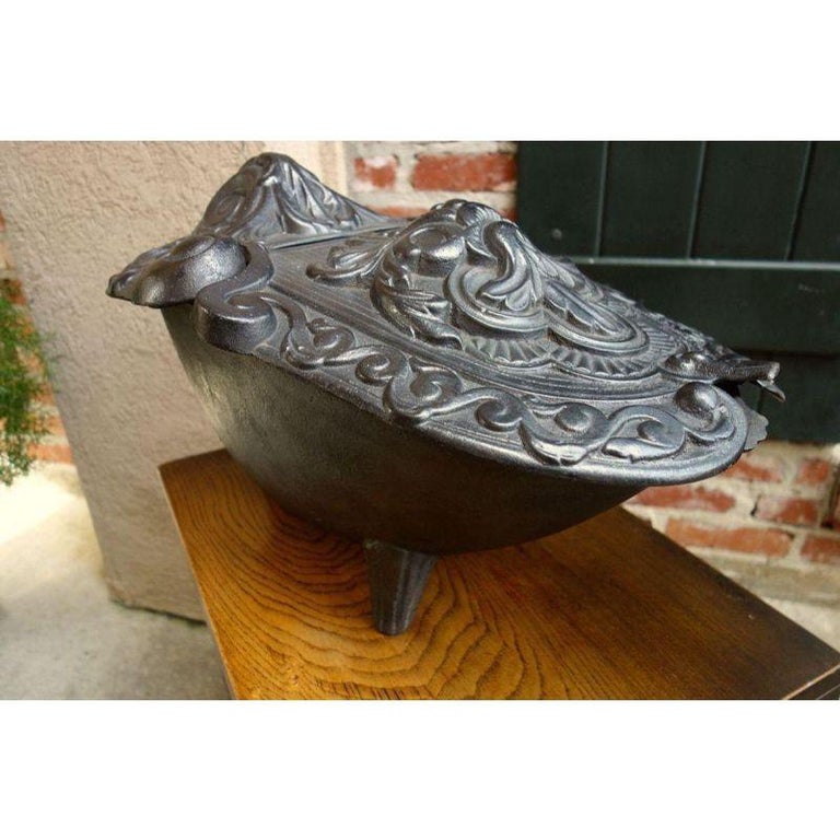 19th Century French Gothic Victorian Cast Iron Fireplace Coal Hod ...