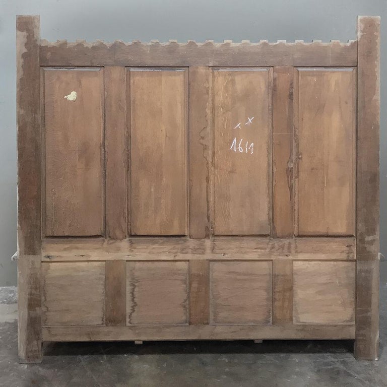 19th Century French Gothic Whitewashed Hall Bench at 1stDibs