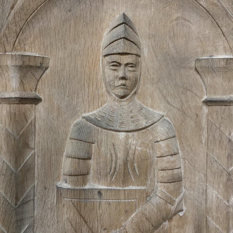 19th Century French Gothic Whitewashed Hall Bench at 1stDibs