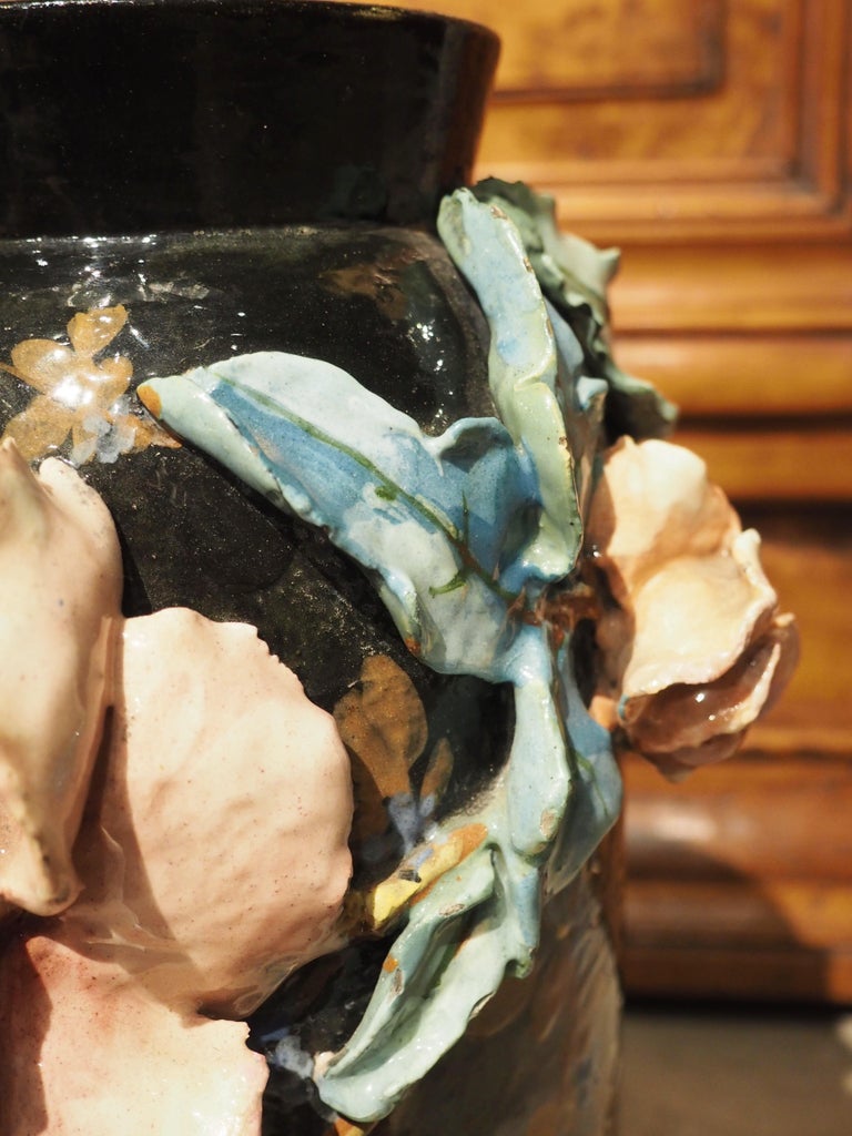 19th Century French Gros Relief Barbotine Vase by Edouard Gilles For ...