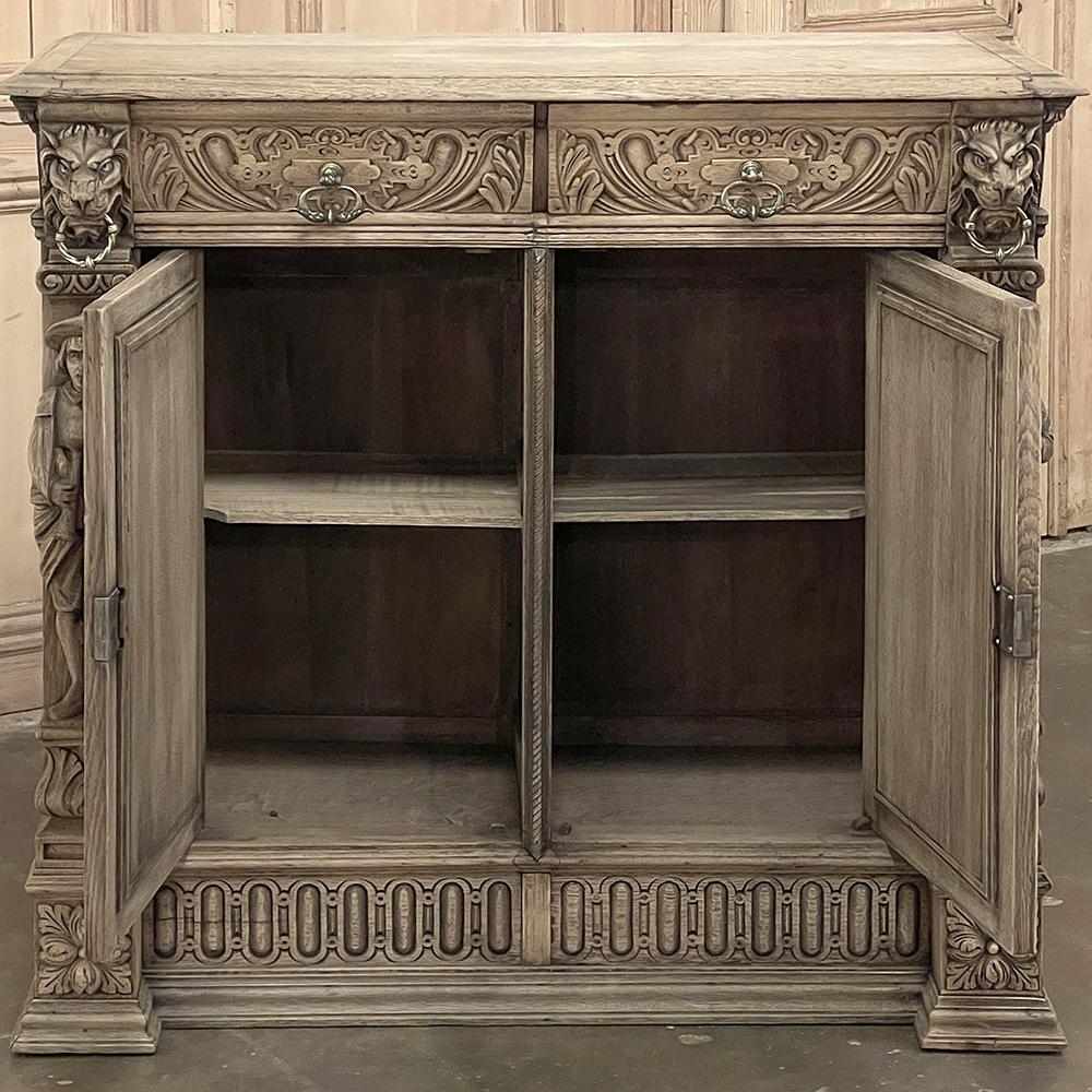 19th Century French Hand Carved Buffet in Stripped Oak from Brittany ...
