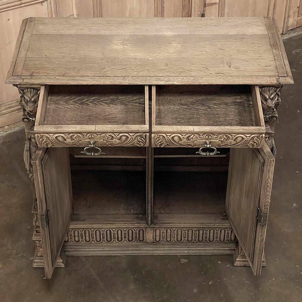 19th Century French Hand Carved Buffet in Stripped Oak from Brittany ...