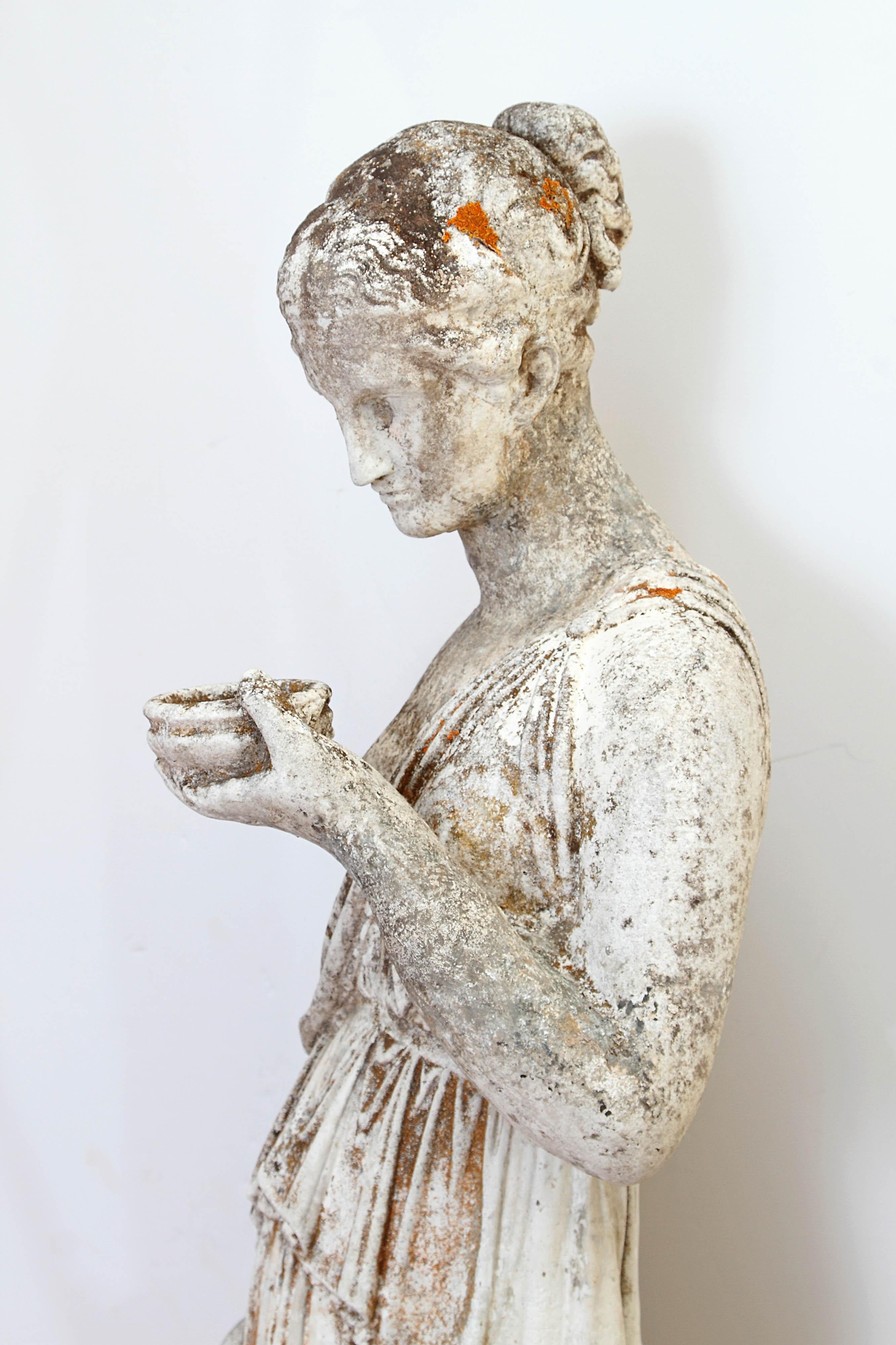 19th Century French Hand Carved Stone Female Statue at 1stDibs