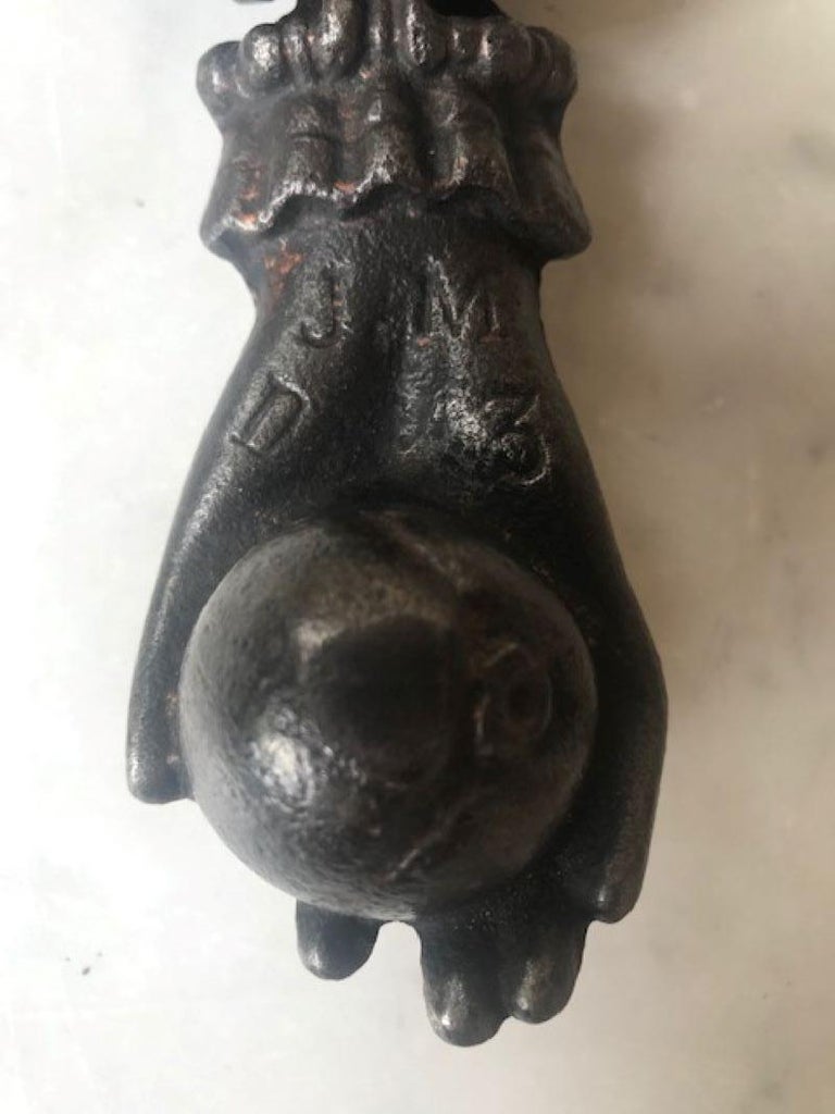 19th Century French Hand Door Knocker and Back Plate Set For Sale at ...