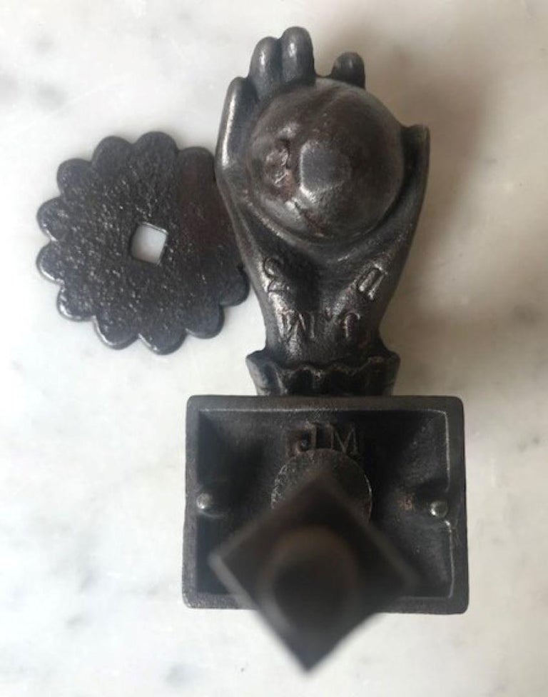 19th Century French Hand Door Knocker and Back Plate Set For Sale at ...