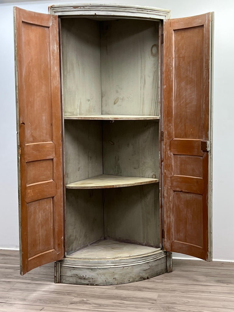 19th Century French Hand-Painted Bow Front Corner Cupboard For Sale at ...
