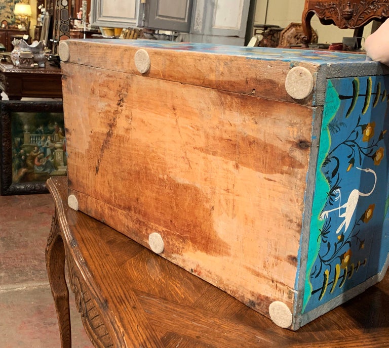 19th Century French Hand Painted Trunk with Rabbit and Deer Motifs from ...