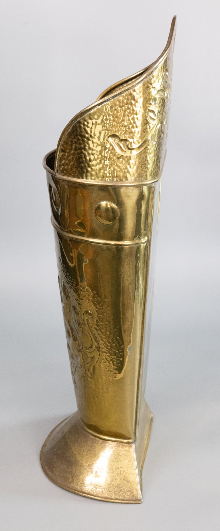 19th Century French Heraldic Hammered Brass Repoussé Grape Hod Umbrella ...