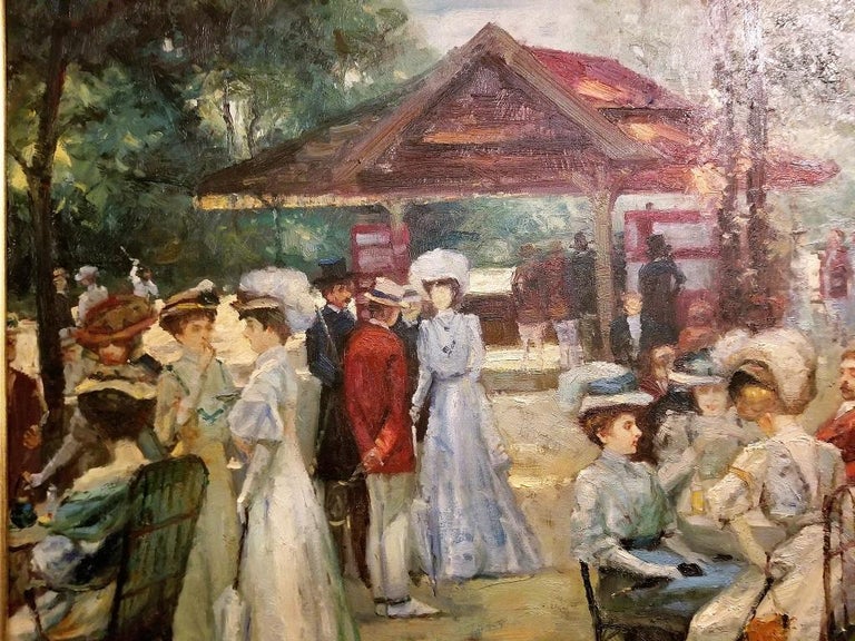 19th Century French Impressionist Oil on Canvas of Picnic Scene at 1stDibs