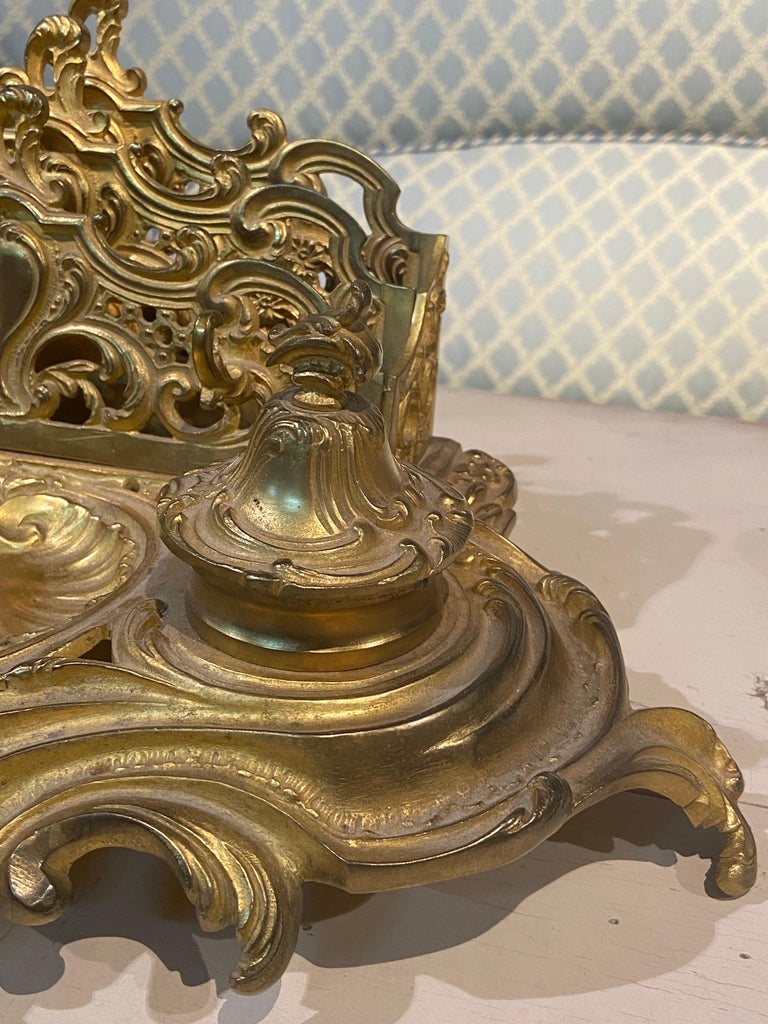 19th Century French Inkwell and Ink Stand with Letter Holder in Louis ...