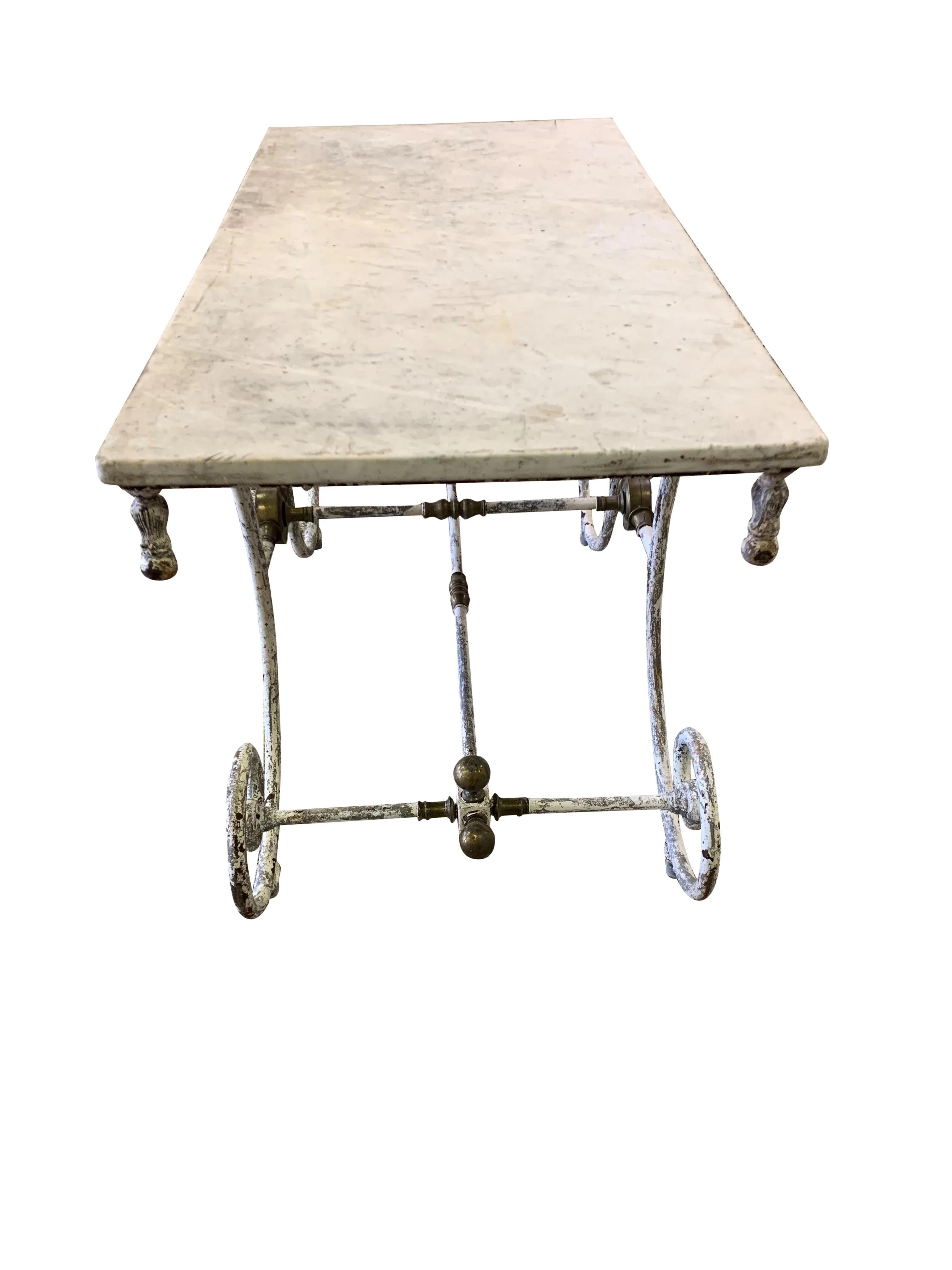 19th Century French Iron and Marble Top Pastry Table For Sale at ...