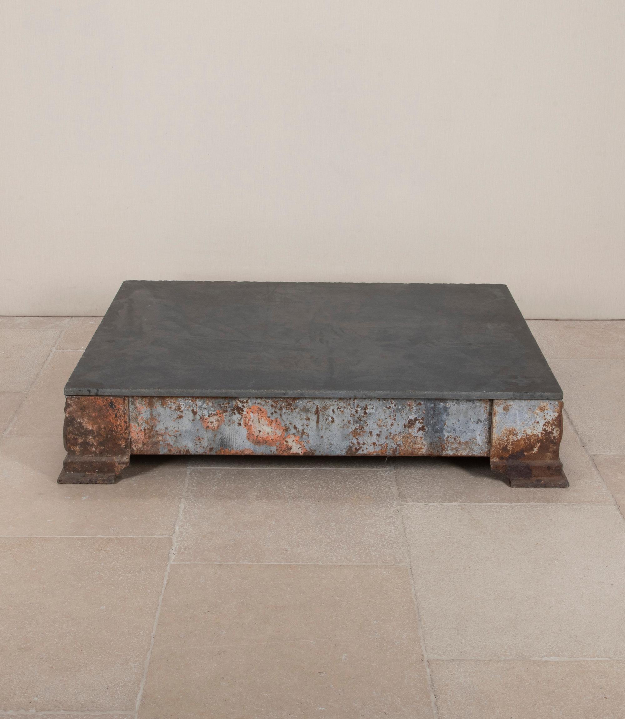 19th Century French Iron and Slate Coffee Table For Sale at 1stDibs