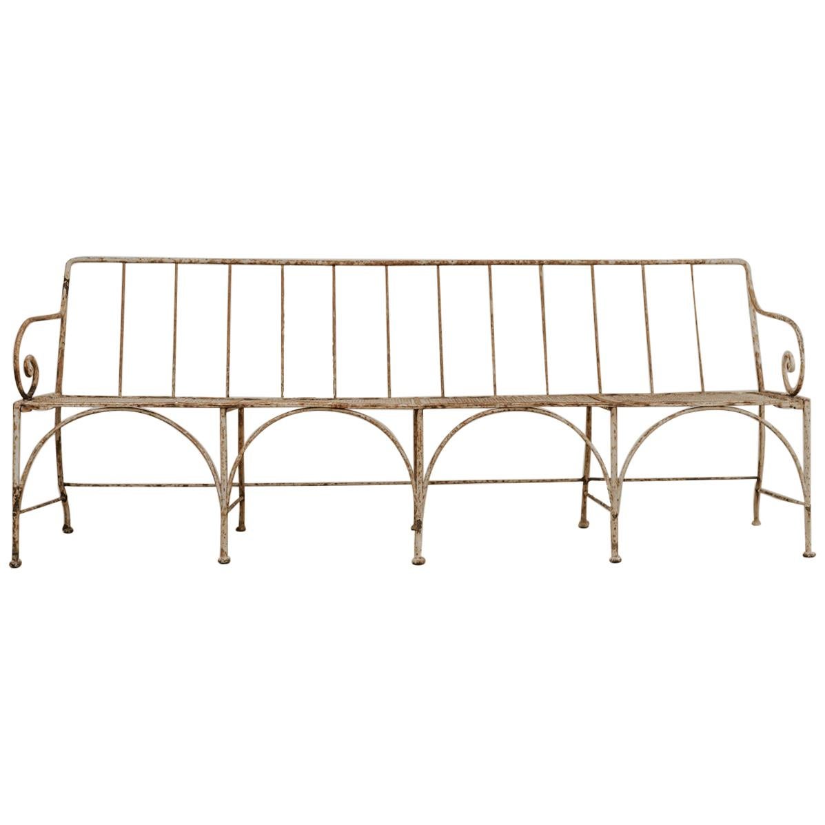 Antique Cast Iron Rose Floral Form Garden Bench, 20th Century For Sale ...