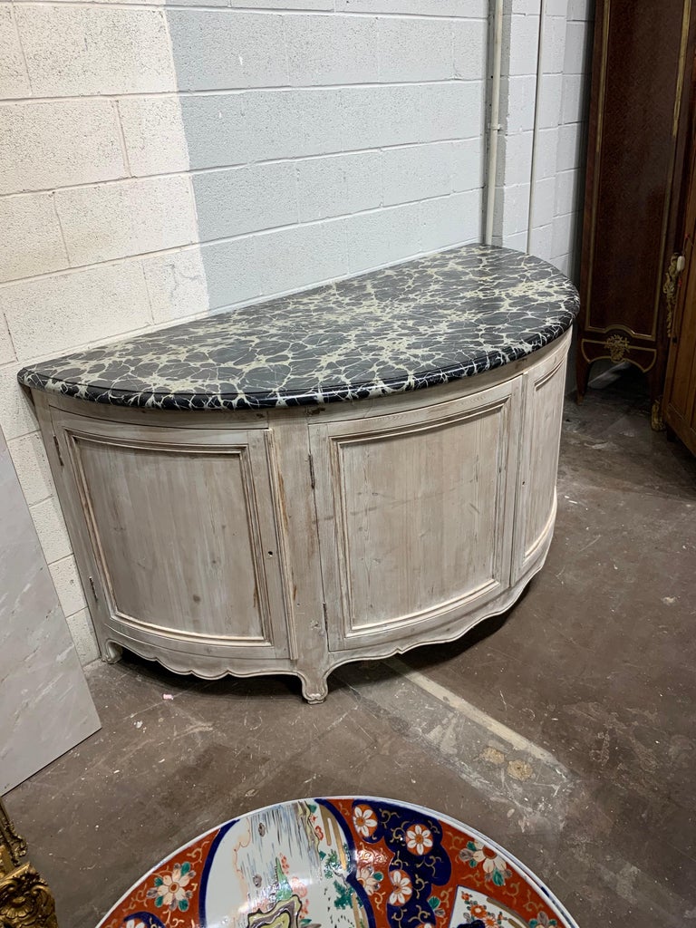 19th Century French Large Scale White-Washed Demi-Lune Console For Sale ...