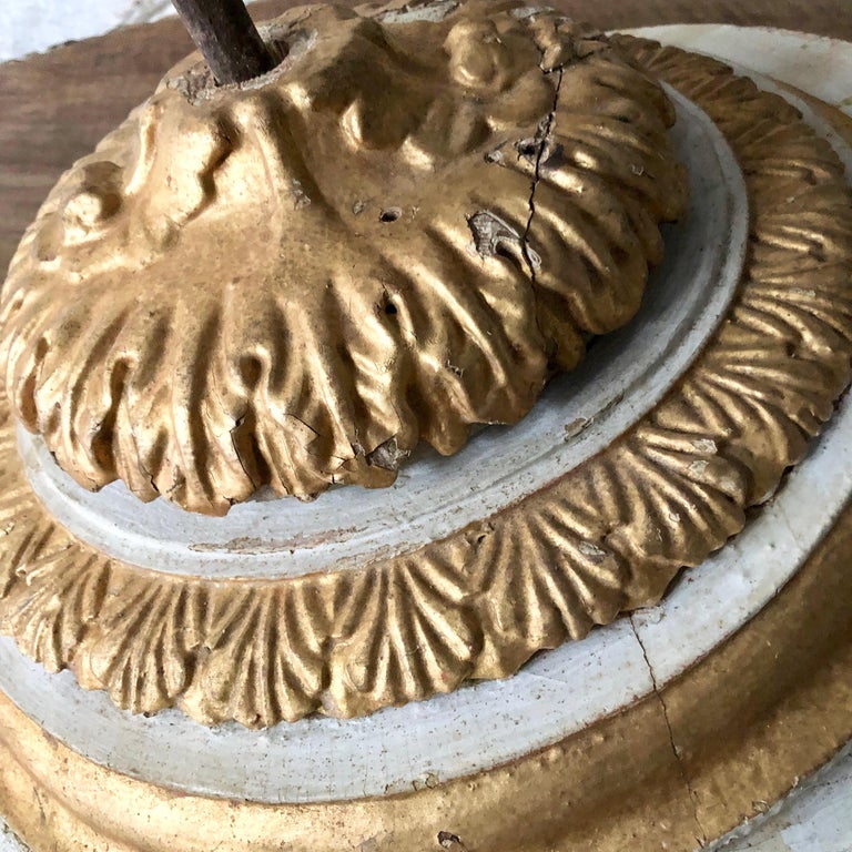 19th Century French Large Wood Gilt Paint Ceiling Medallion For Sale at ...