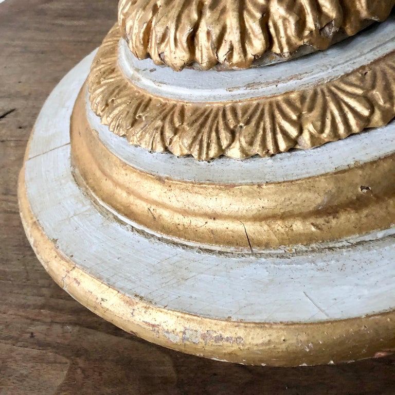 19th Century French Large Wood Gilt Paint Ceiling Medallion For Sale at ...