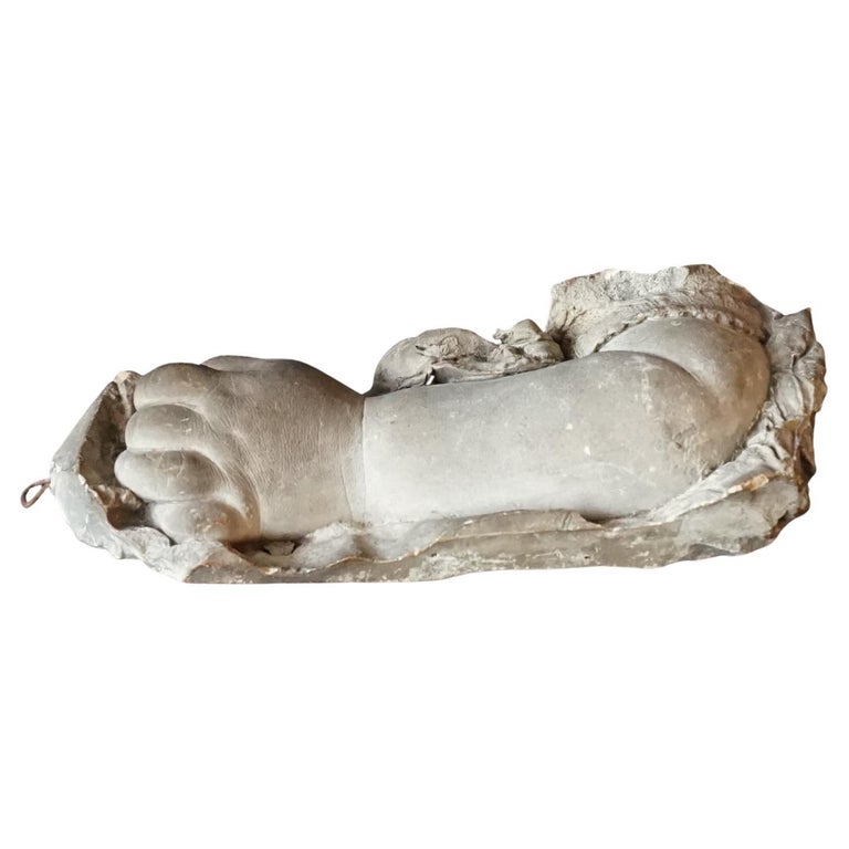 19th Century French Life Size Cast Plaster Study of Baby's Arm with ...