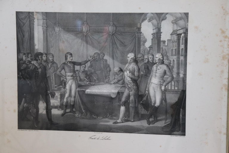 19th Century French Lithograph, Print Napoleon at the Treaty of Leoben ...